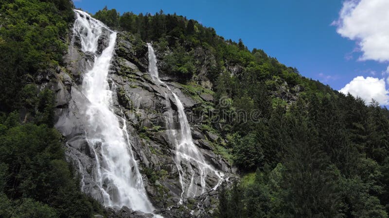 Aerial Drone - Summer Landscape Over Nardis Waterfalls Stock Video ...