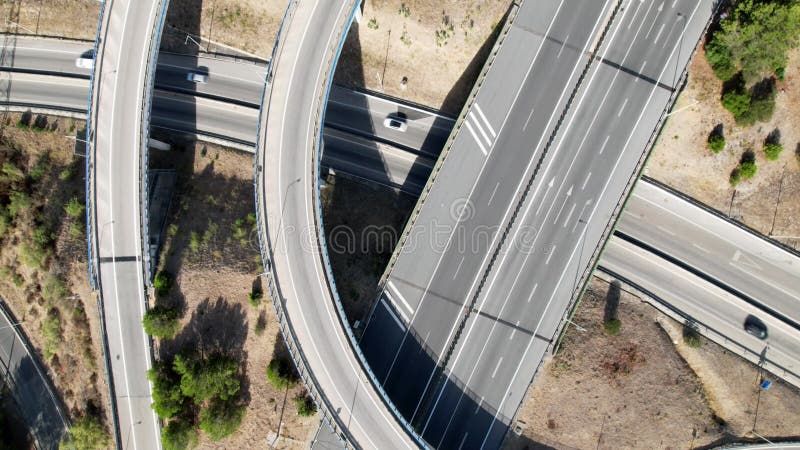 Aerial Drone Top Down Hyperlapse Following an Elevated Highway ...