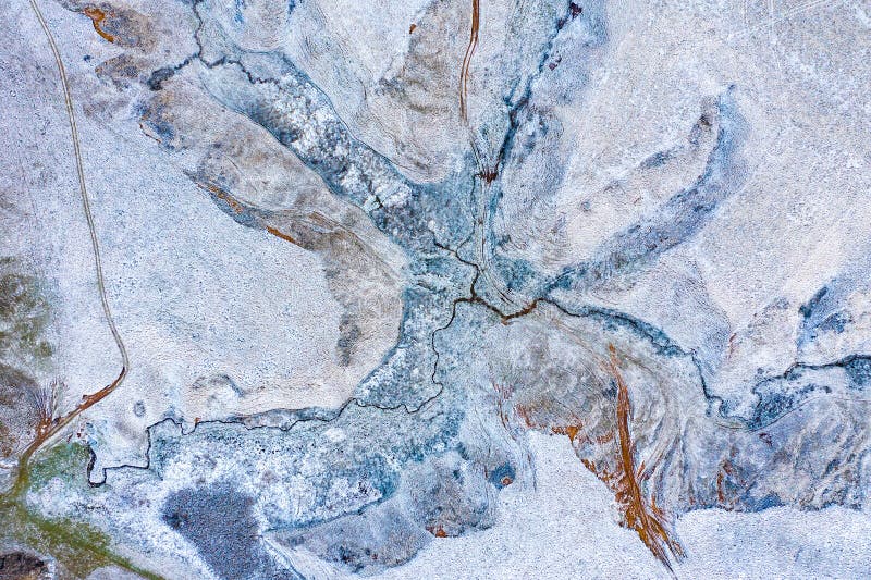 Aerial Abstract Pattern of Colorful Water and Mud Stock Image - Image ...