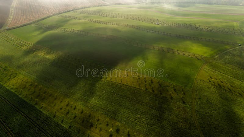 Aerial Drone View of Agriculture Landscape in Moravia Stock ...