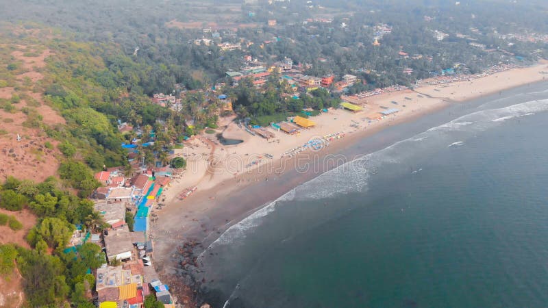 Aerial Drone View of Arambol Beach at Goa. India. Stock Image - Image ...
