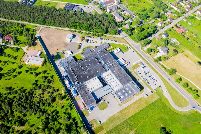 Aerial Drone View on Distribution Center. Logistic and Transport ...