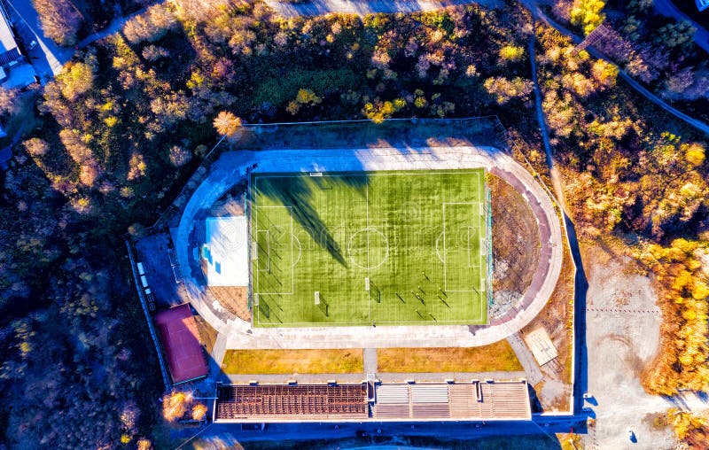 Aerial View of Football Stadium Stock Image - Image of panorama, view ...
