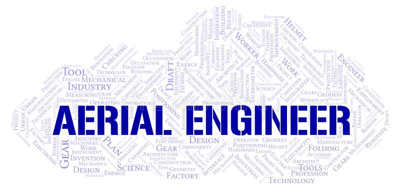 Aerial Engineer Typography Word Cloud Create with the Text only Stock ...