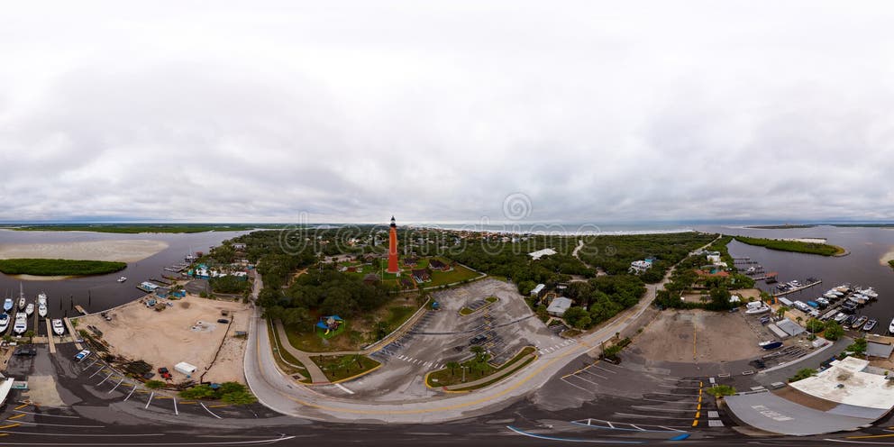 Aerial 360 Equirectangular Panorama Ponce De Leon Inlet Lighthouse ...