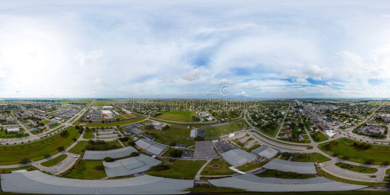 Aerial 360 Equirectangular Photo of Clewiston Florida Stock Image ...