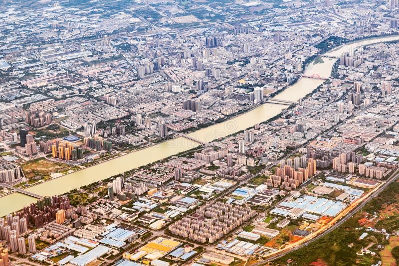 Aerial Evening View of Chengdu District. Stock Photo - Image of china ...