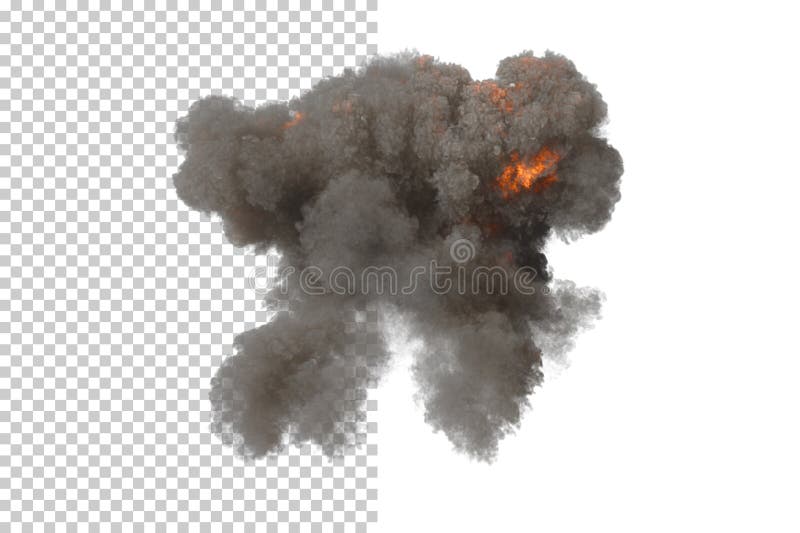 Aerial Explosion on Transparent Background Stock Photo - Illustration ...