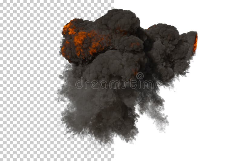 Aerial Explosion on Transparent Background Stock Image - Image of smoke ...