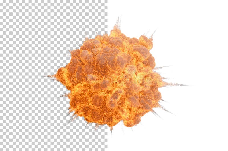 Aerial Explosion on Transparent Background Stock Photo - Illustration ...