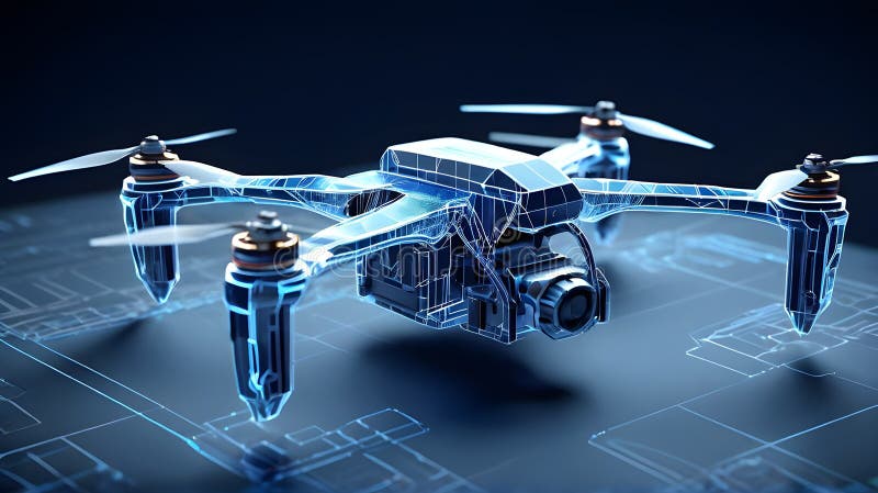 Aerial Flying Drone 3D Model Futuristic Robot Technology Machine ...