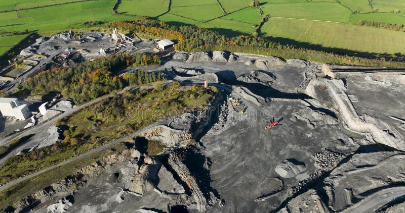 Large Quarry in the Middle of a Field Mining of Construction Materials ...