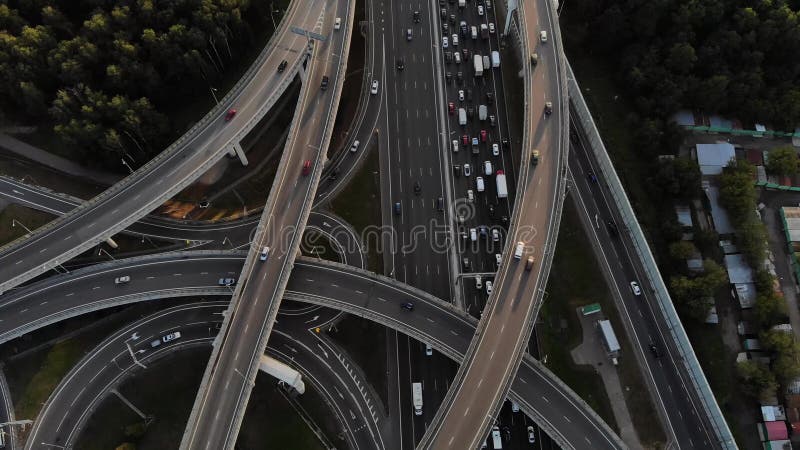 Aerial Freeway Interchange Low Flying Aerial Over Freeway Interchange ...
