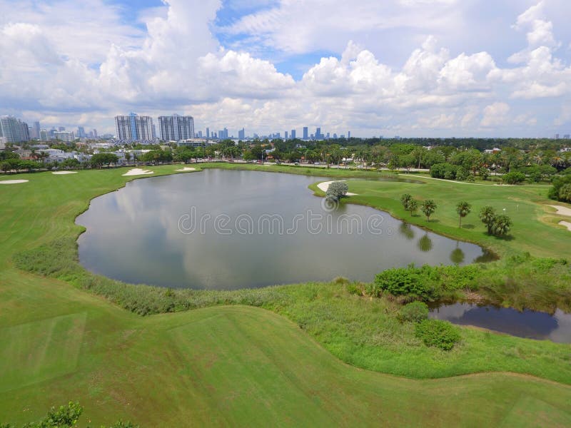 Aerial Golf Course Landscape Shot with a Drone Stock Photo - Image of ...