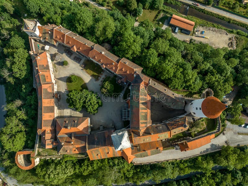 Aerial Ground Plan View of Triangular Shape Restored Gothic Medieval ...