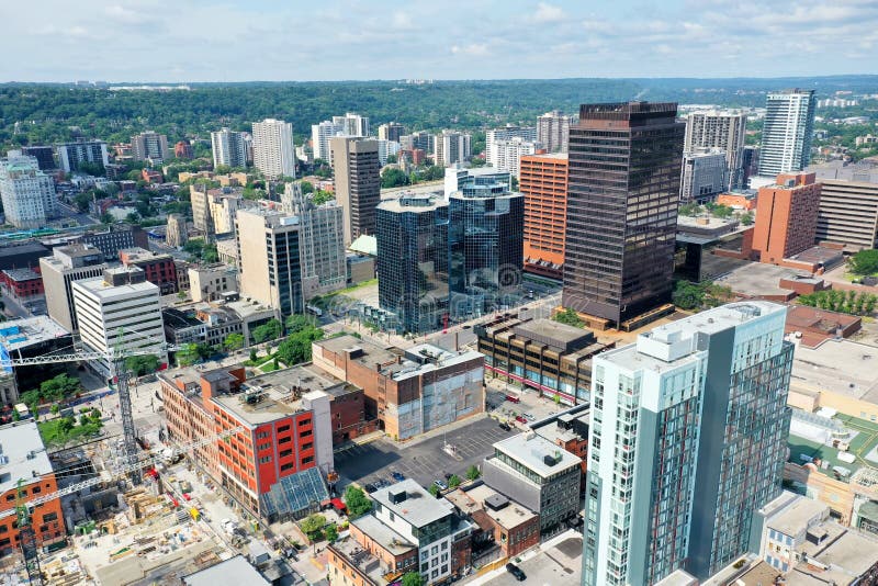 Hamilton, Ontario City Center with Expressway Stock Image - Image of ...