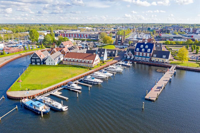 Aerial from the Harbor from Huizen in the Netherlands Stock Image ...