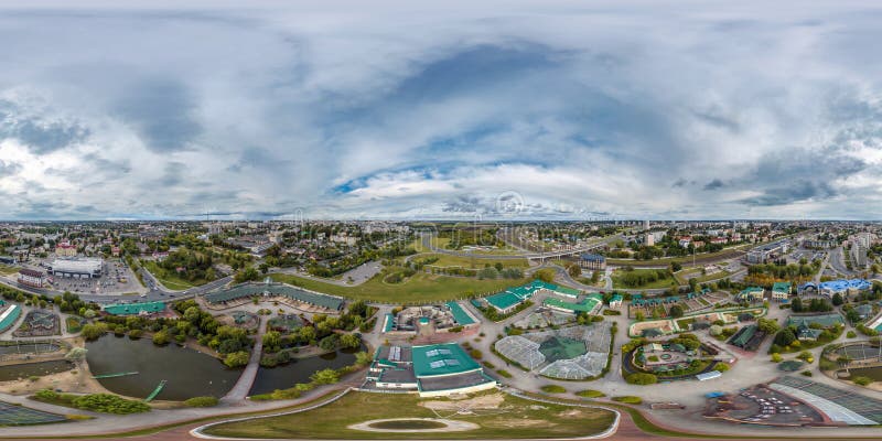 Aerial Hdri 360 Panorama View Over Residential Complex in Provincial ...