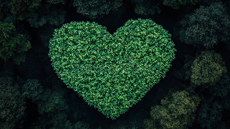 Aerial Heart-Shaped Forest Conservation Stock Image - Image of love ...
