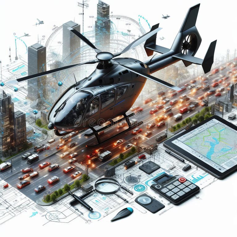 162 148. Aerial Helicopter Traffic Simulation - Simulating and Stock ...