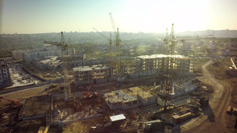 Aerial High Building Under Construction Site Stock Image - Image of ...