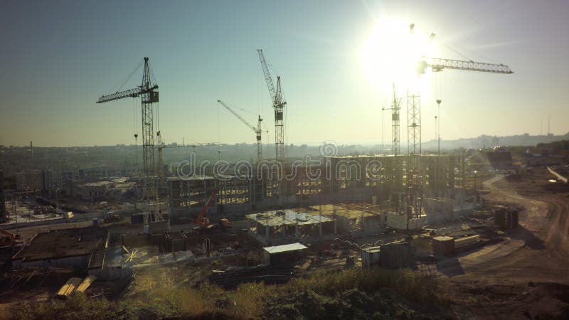 Aerial High Building Under Construction Site Stock Image - Image of ...