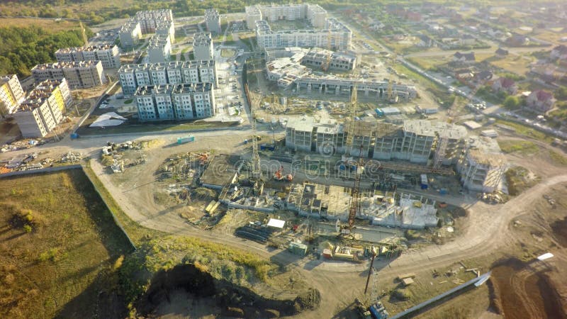 Aerial High Building Under Construction Site Stock Photo - Image of ...