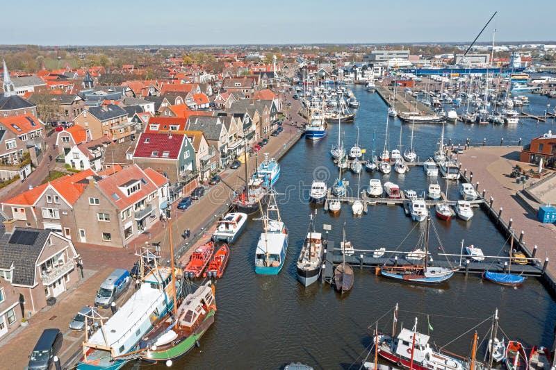 Aerial from the Historical Village Urk in the Netherlands Stock Image ...