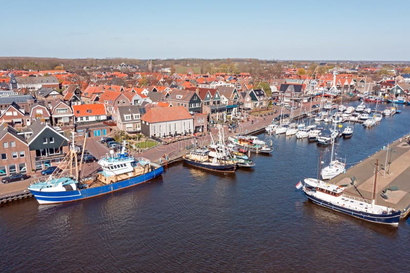 Aerial from the Historical Village Urk in the Netherlands Stock Photo ...