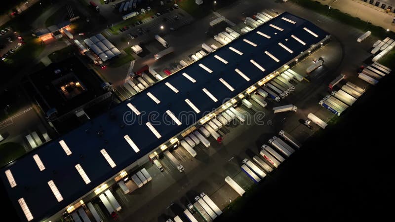 Aerial Hyper Lapse Hyperlapse - Motion Time Lapse of a Logistics Park ...