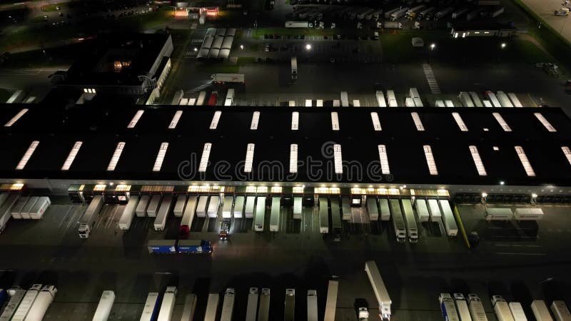 Aerial Hyper Lapse Hyperlapse - Motion Time Lapse of a Logistics Park ...