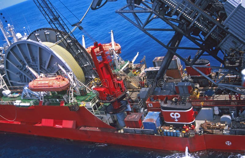 Aerial Image of the Apache Pipe Laying Vessel. Stock Image - Image of ...