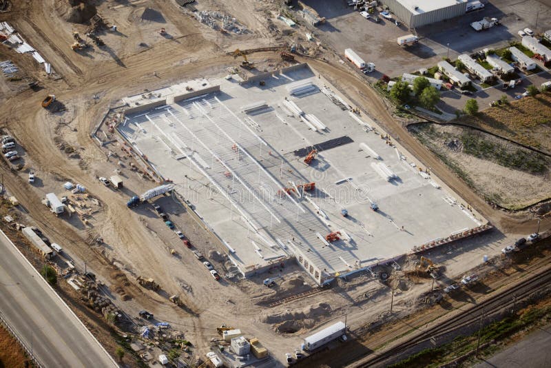 An Aerial Image of Construction of a Large Box Store Stock Image ...