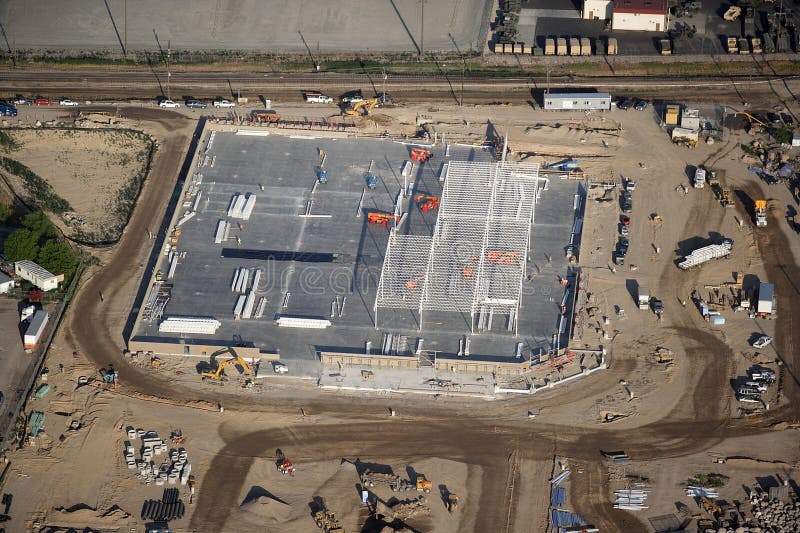 An Aerial Image of Construction of a Large Box Store Stock Photo ...