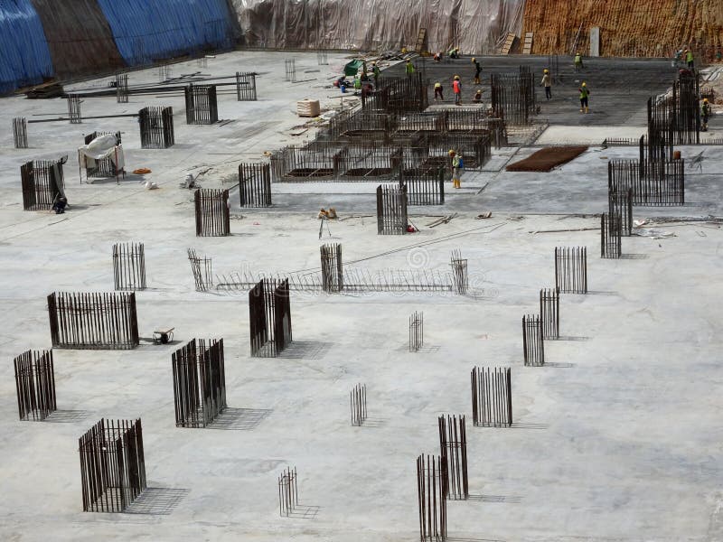 An Aerial Image of the Construction Site Where the Column is Actively ...