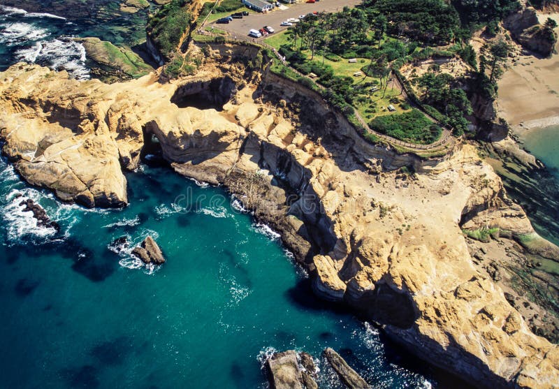 An Aerial Image of Oregon State, USA Stock Image - Image of coast, bowl ...