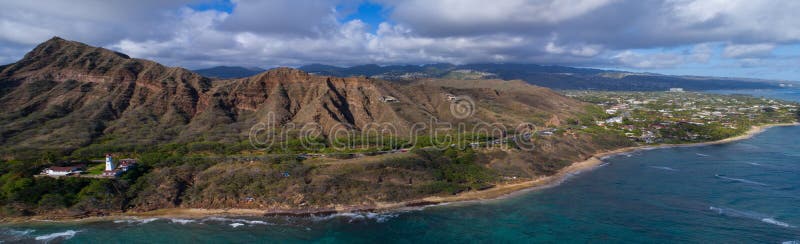 Aerial Image Diamond Head Oahu Hawaii Stock Photo - Image of ...