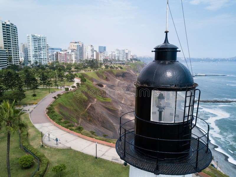 Lighthouse - Miraflores, Lima, Peru Stock Photo - Image of palm ...