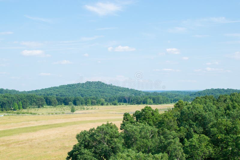 Aerial Image Looking Over Rural Area in Gettysburg, Pennsylvania Stock ...