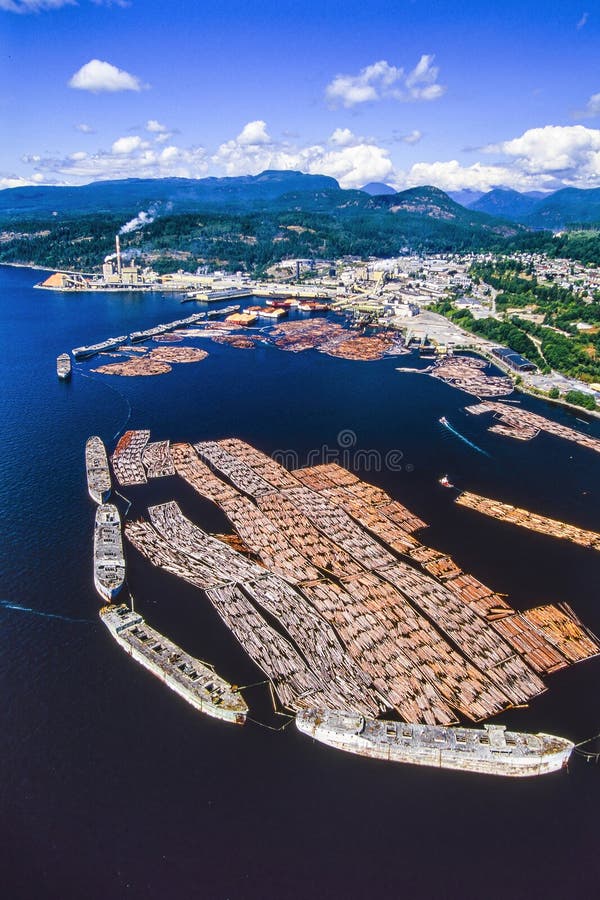 Aerial Image of a Pulp and Paper Mill in Powell River, BC, Canada Stock ...