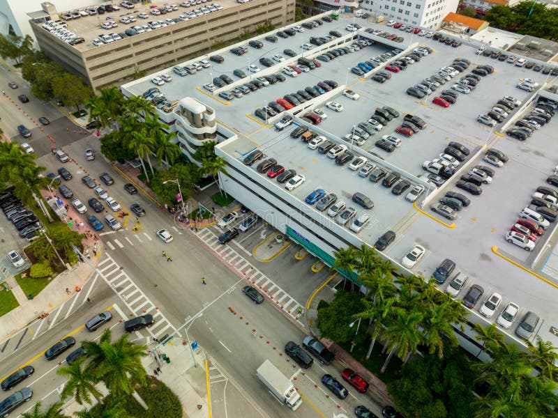 Aerial Image Rooftop Parking Miami Beach Art Basel Editorial Stock ...