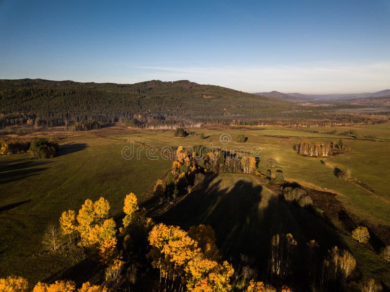 Aerial Image of Sumava National Park Stock Photo - Image of calm ...