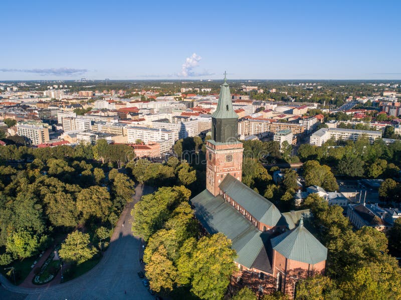 Aerial Image of Turku Cathedral Stock Image - Image of cityscape, high ...