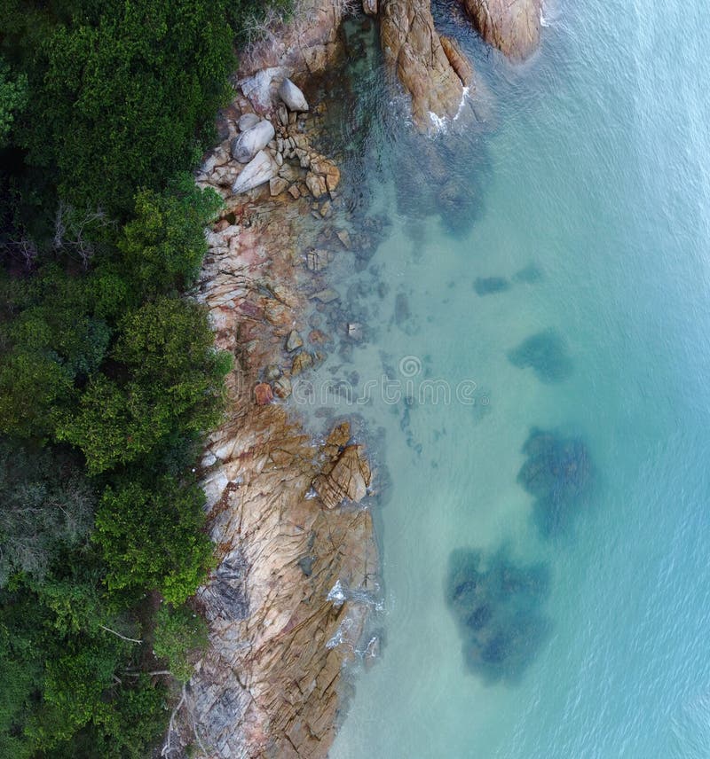 Aerial View Looking Down on the Shoreline. Stock Image - Image of ...