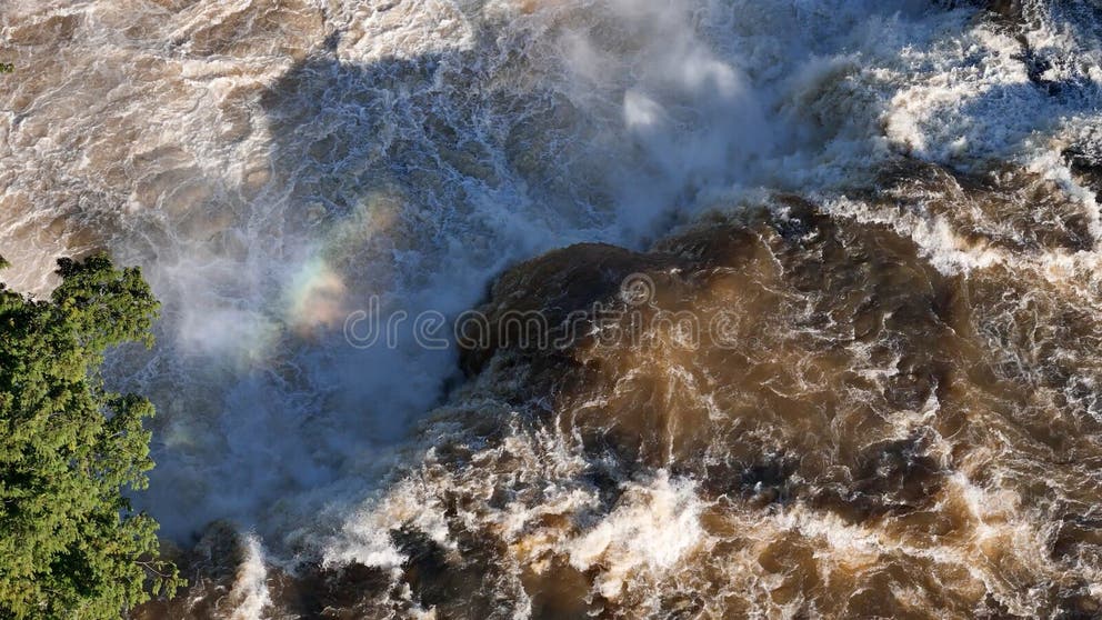 Waterfall in River in Top View Stock Photo - Image of forest, rock ...