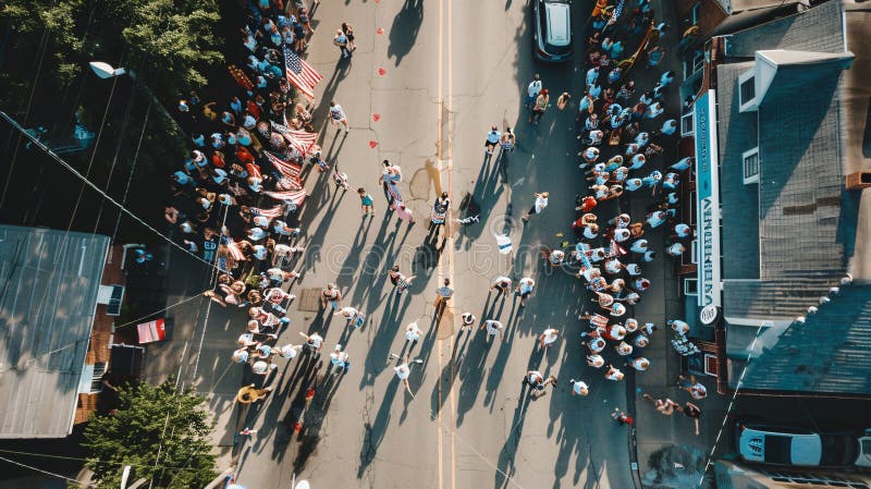 Aerial Independence Day Community Event Stock Photo - Image of ...