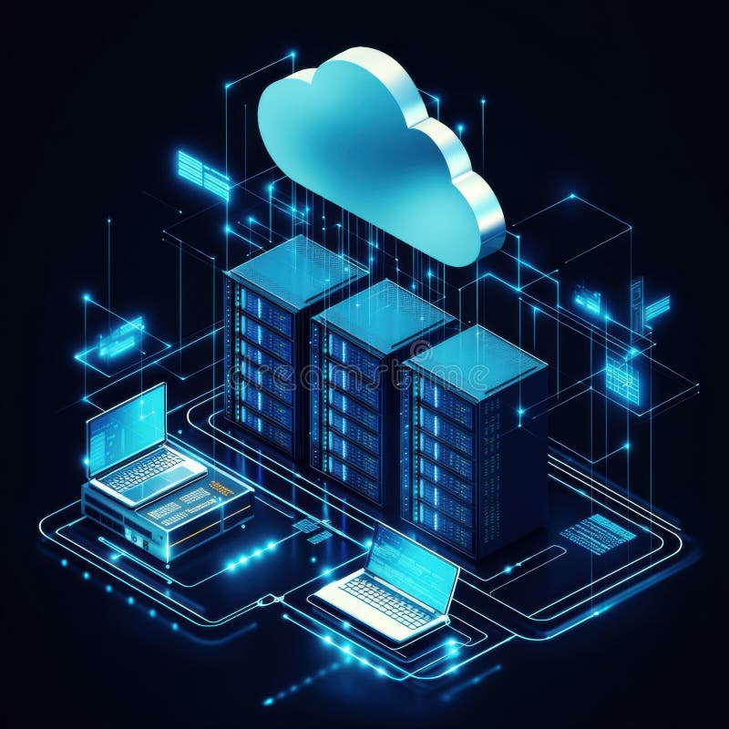 Aerial Innovation Cloud Infrastructure and Data Centers in Digital Technology Stock Photo ...