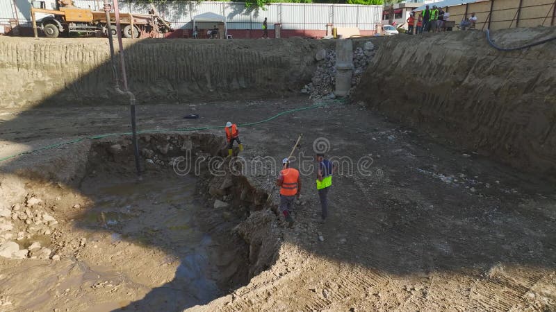 Groundwork Glimpse: Aerial 4K of Construction Foundation Stock Footage ...