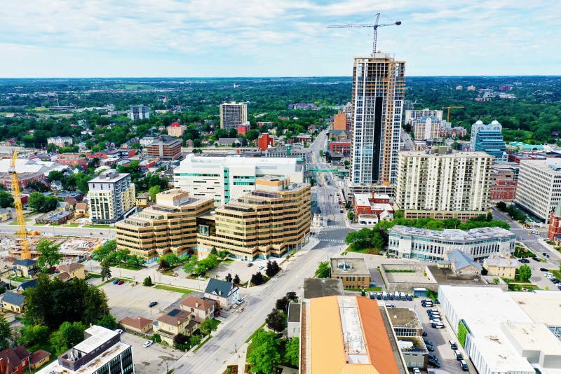 Aerial of Kitchener, Ontario, Canada on a Beautiful Day Editorial Photo ...