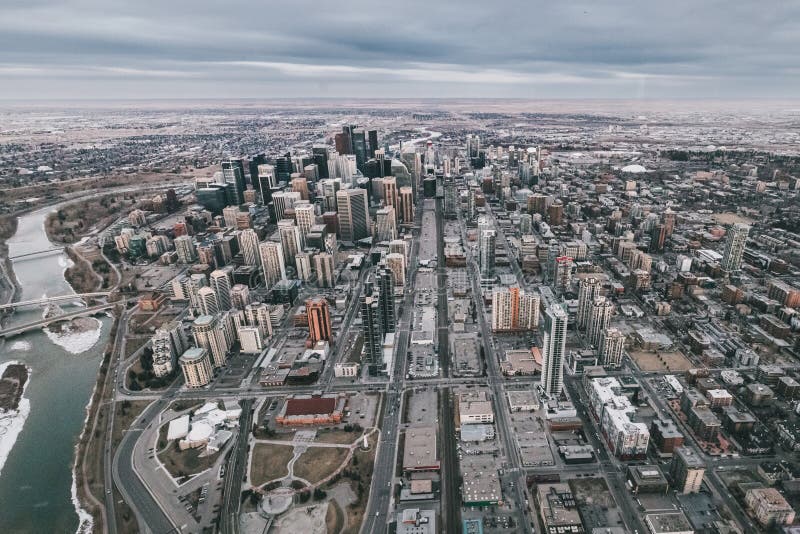 Aerial Landscape of Downtown Calgary Stock Image - Image of navigation ... Aerial Landscape of Downtown Calgary Stock Image - Image of navigation ...